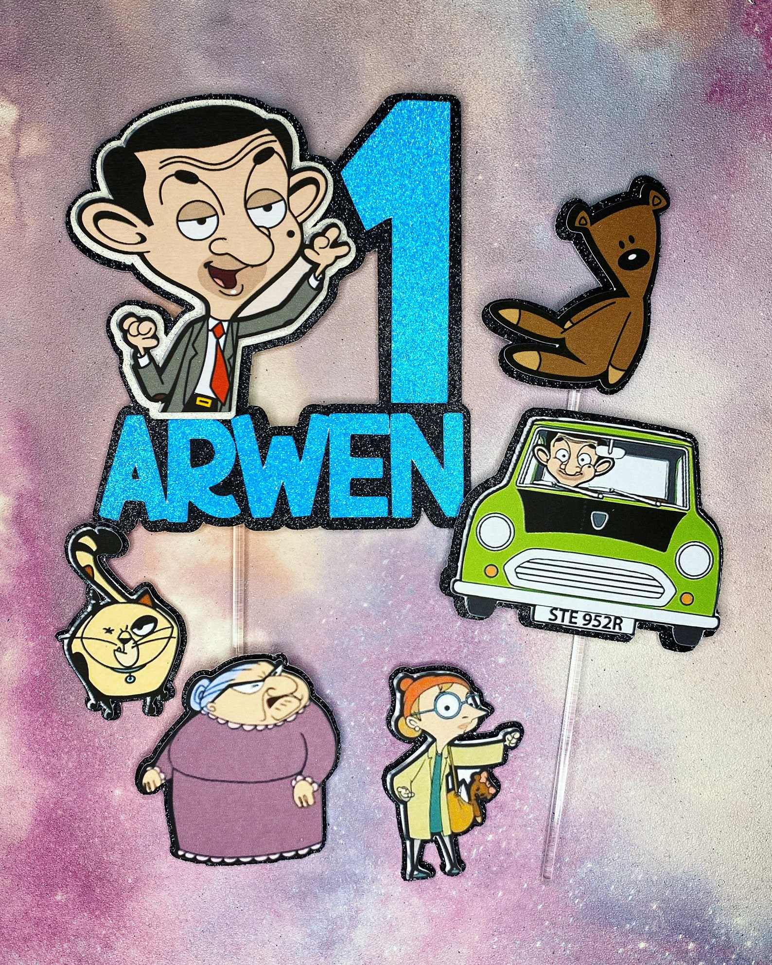 Mr Bean Themed Cake Topper Set Birthday / Personalised / - Etsy UK