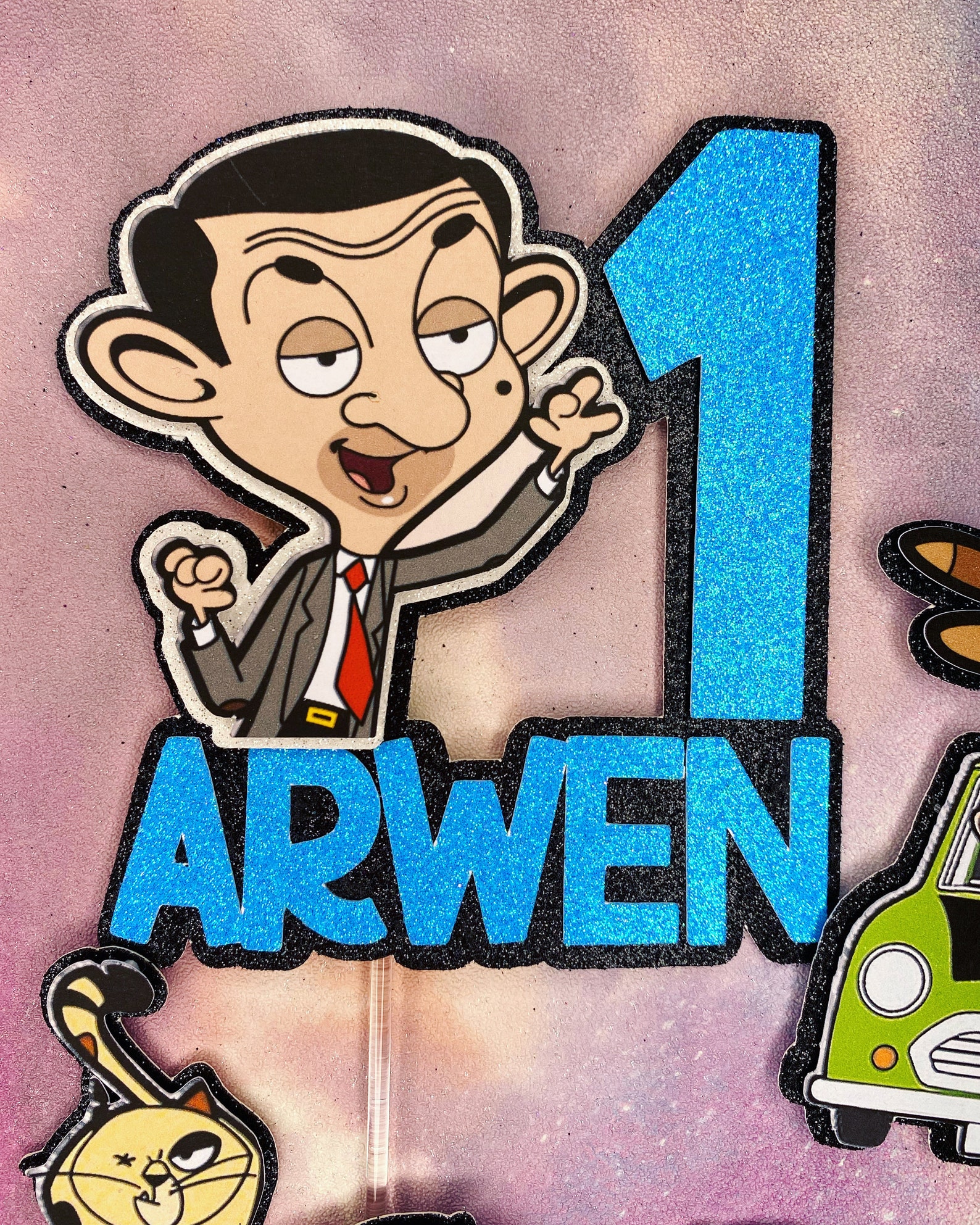 Mr Bean Themed Cake Topper Set Birthday / Personalised / - Etsy UK