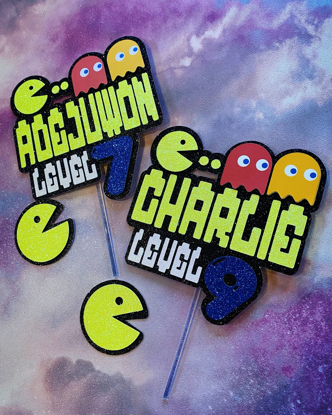 PAC-MAN Personalised Cake Topper * Birthday *pacman - Etsy UK