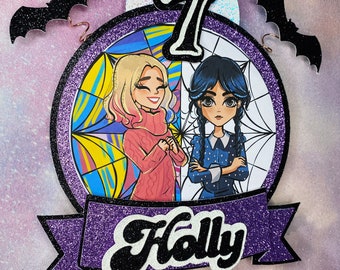 Wednesday Addams Themed Personalised Cake Topper Birthday - Etsy