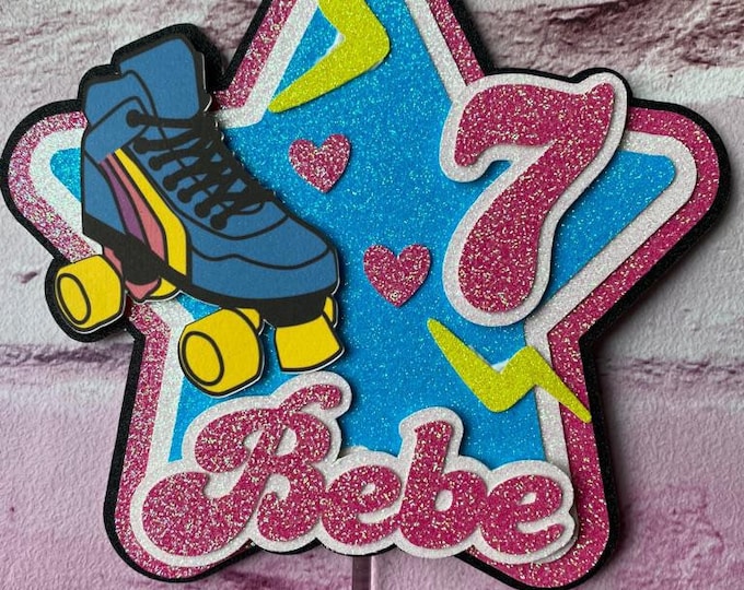 Roller Skating Themed Cake Topper! Birthday * Custom Order * Retro ...