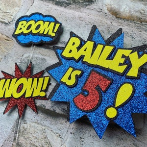 Superhero Comic Book Themed Cake Topper personalised - Etsy UK