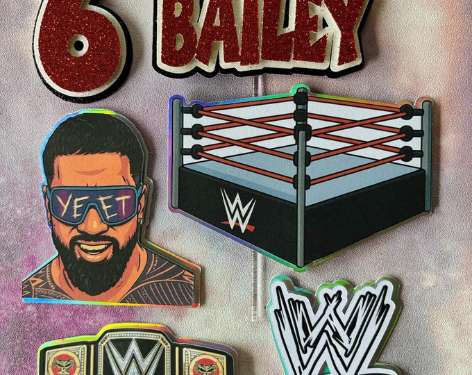 WWE Wrestling Themed Cake Topper Set! Jey Uso * Birthday * Custom ...