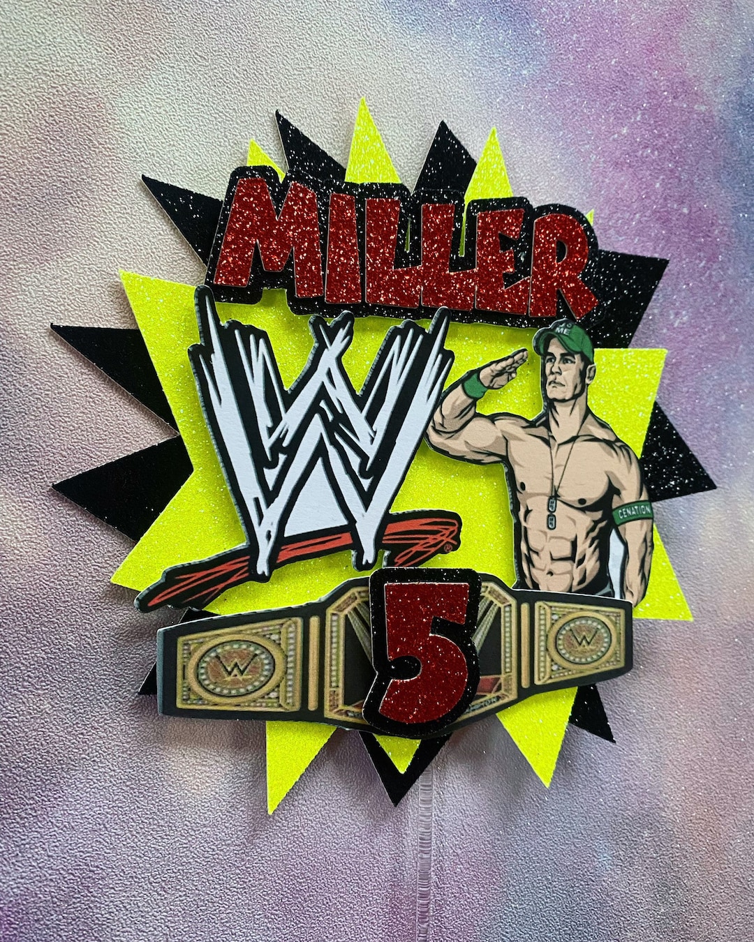 WWE Wrestling Personalised Cake Topper * Birthday * John Cena - Etsy