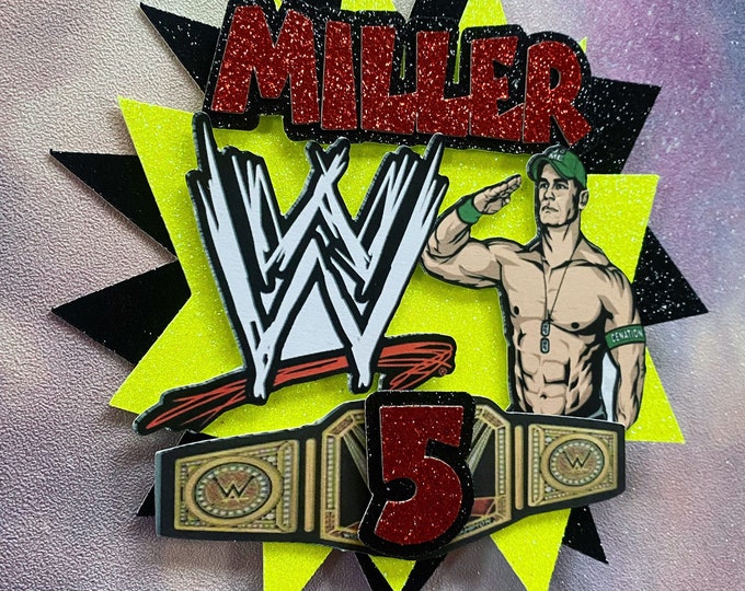 WWE Wrestling Personalised Cake Topper Birthday John Cena - Etsy