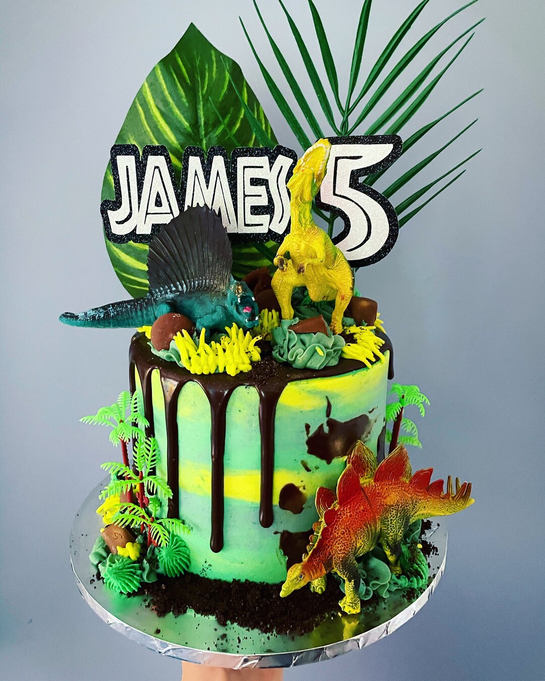 Dinosaur Themed Personalised Cake Topper Set Custom Name & - Etsy