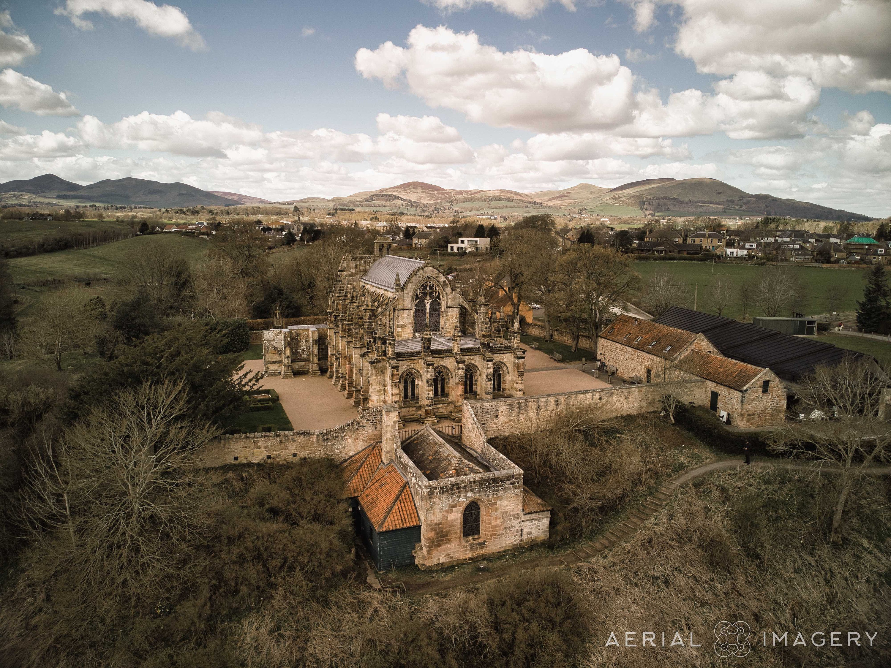 Rosslyn Chapel from the air. Aerial imagery. landscape. drone | Etsy