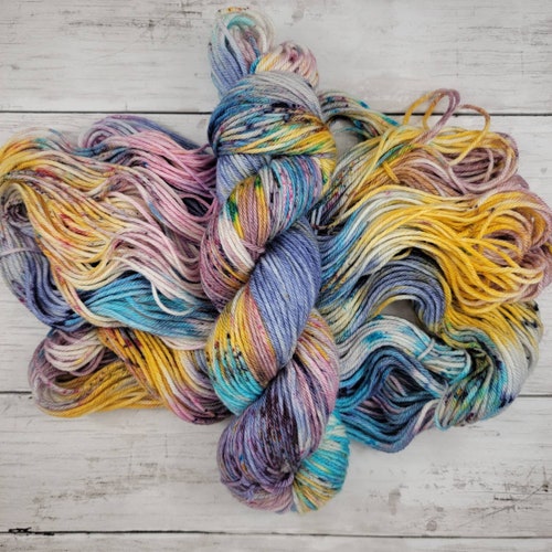 Hand Dyed Yarn Superwash Merino Wool Browns Blue White | Etsy