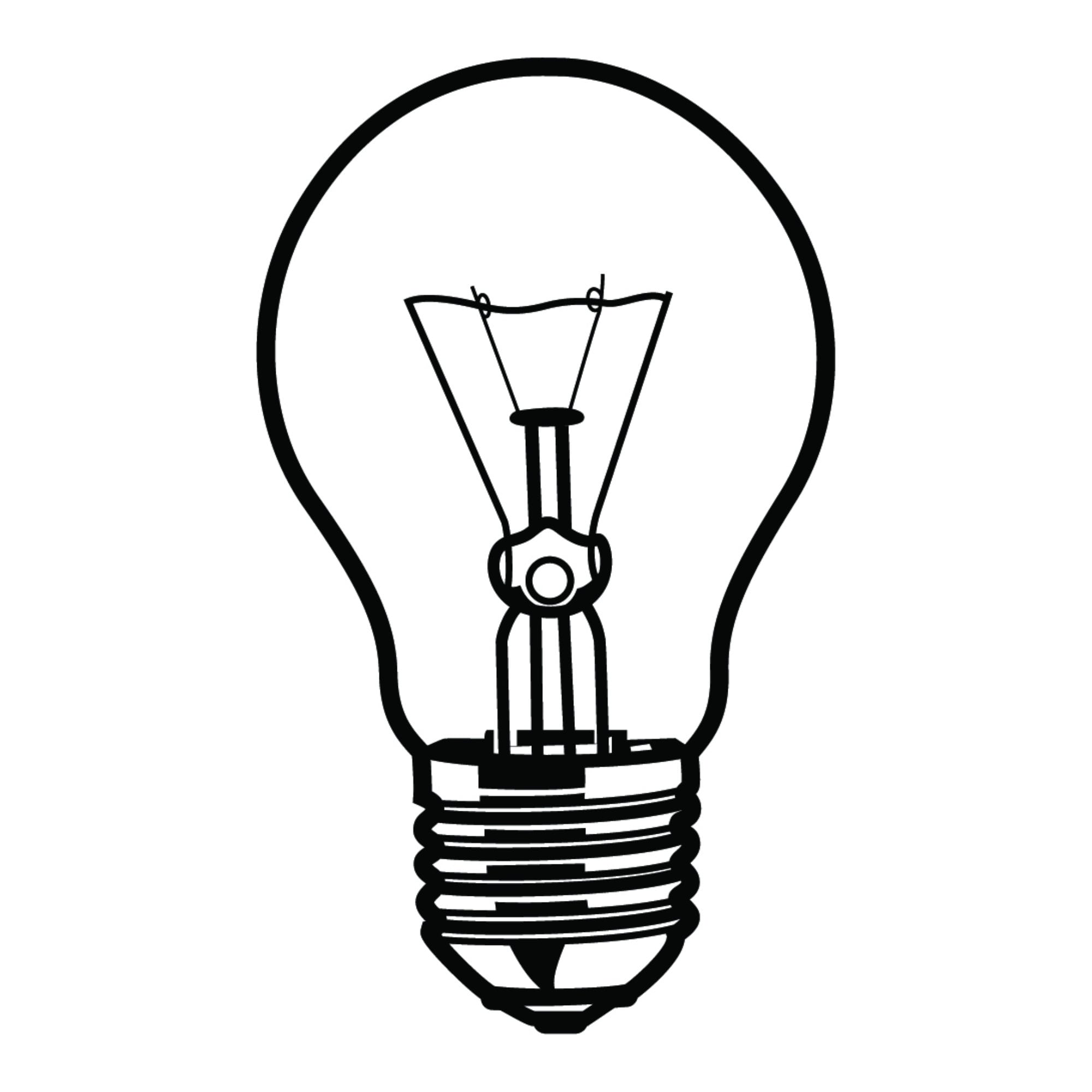 Light Bulb Clip Art Black And White Vintage