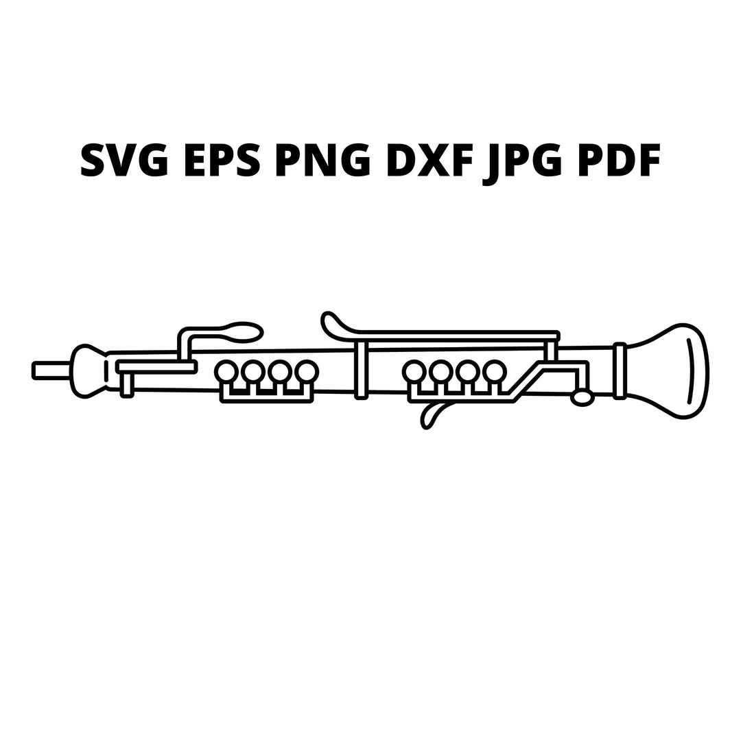 Black and White Oboe SVG Clipart, Orchestra Instrument Jpg Image ...