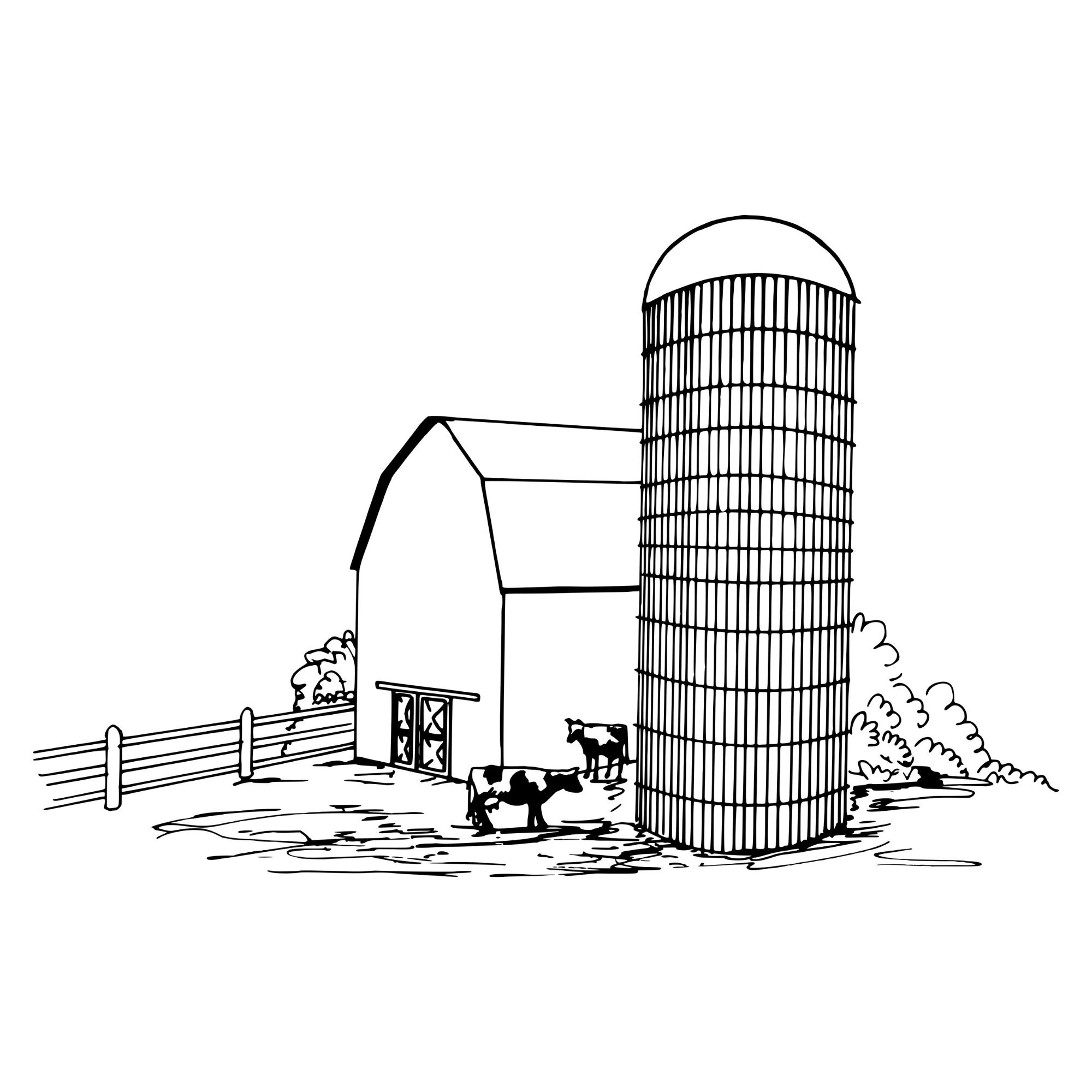 Farm Silo SVG Clipart Farm Building Line Drawing Image | Etsy India
