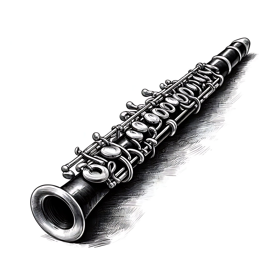 Black White Oboe PNG Clipart, Oboe Sketch PNG Download, Musician ...
