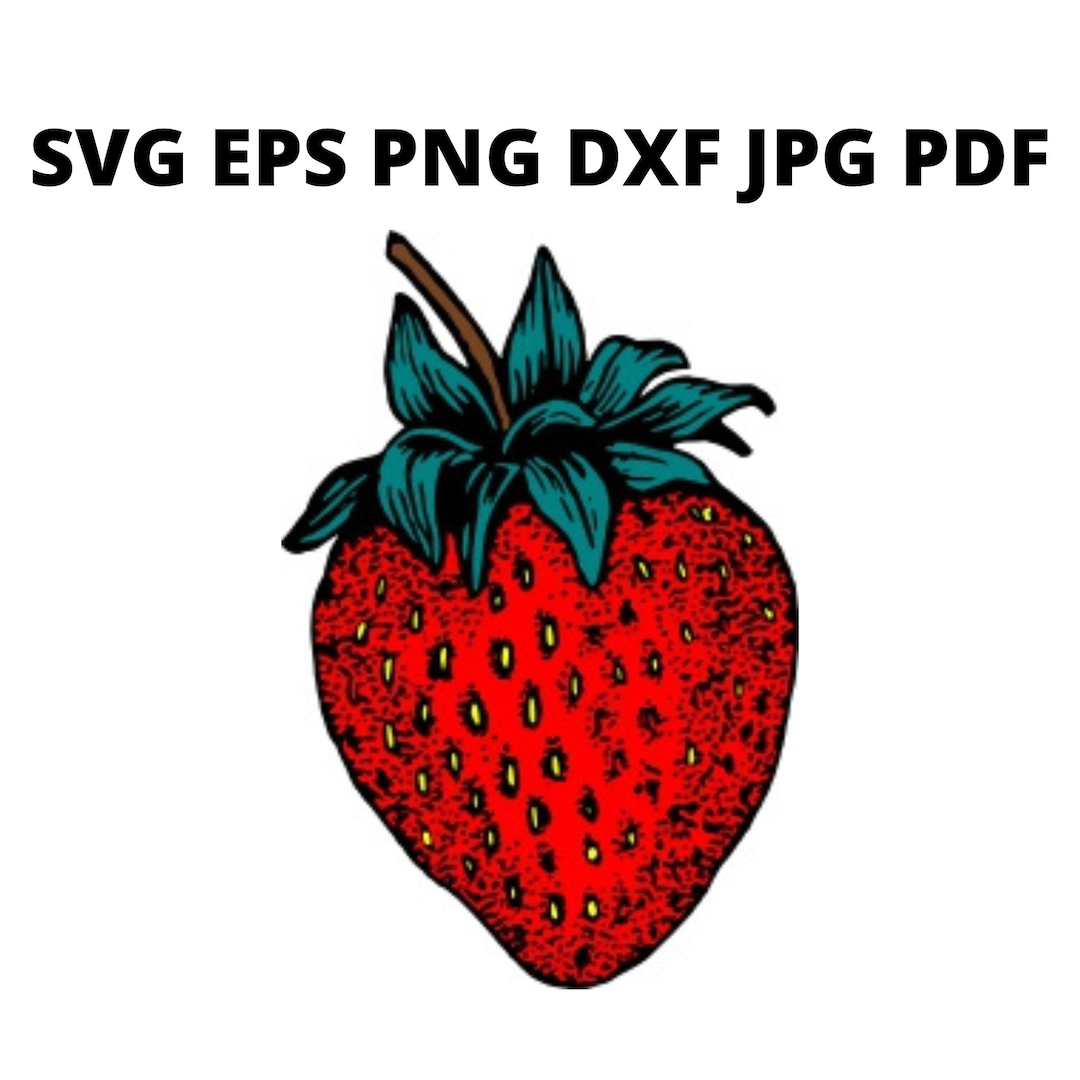 Imagen de fresa SVG Clipart, Imagen de frutos rojos Descarga digital ...