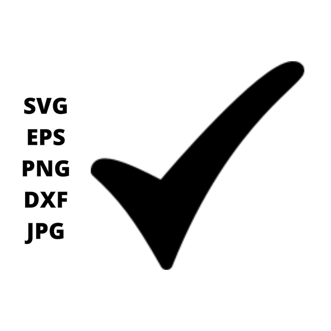 Black and White Tick SVG Clipart, Check Mark on Its Own Image Digital ...