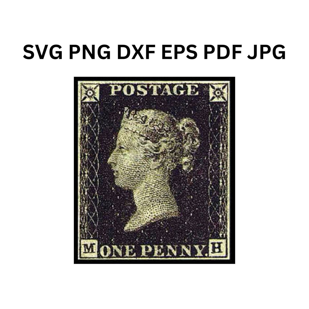 Penny Black Stamp SVG Clipart, Rare Penny Black JPG Digital Download ...