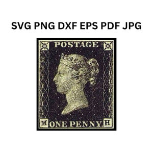 Penny Black Stamp SVG Clipart, Rare Penny Black JPG Digital Download ...