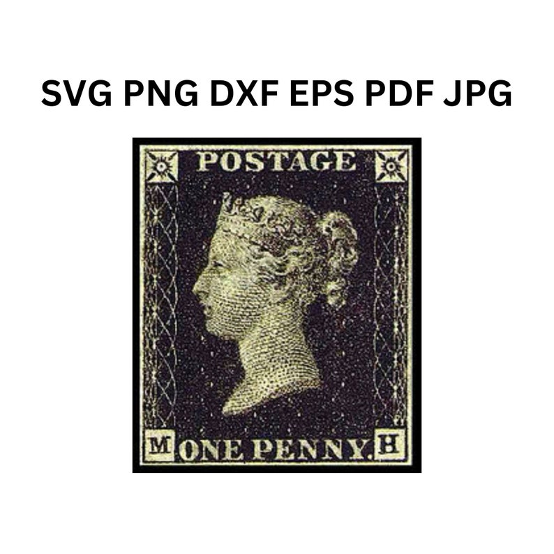 Penny Black Stamp SVG Clipart Rare Penny Black JPG Digital - Etsy