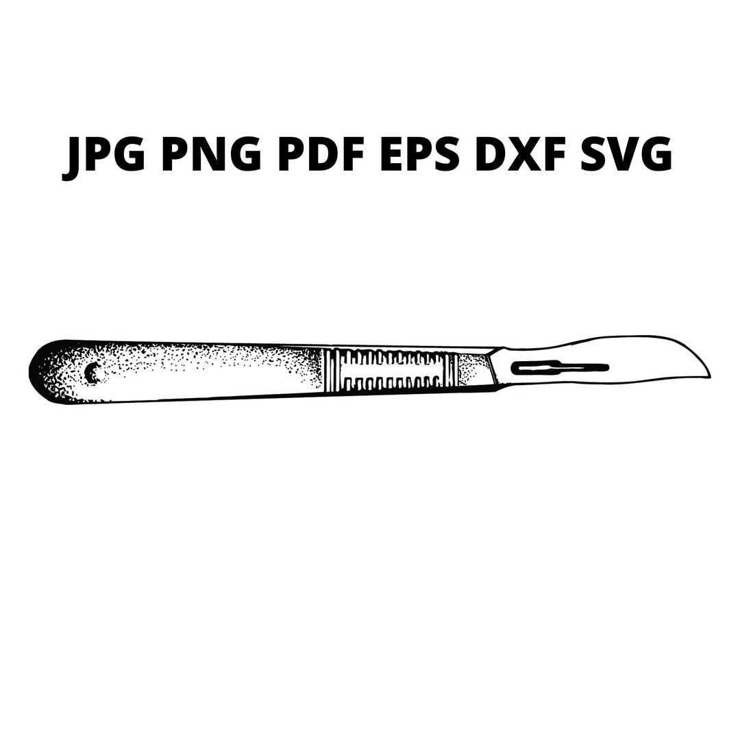 Black White Scalpel SVG Clipart, Doctor Knife Eps Png Dxf JPG, Surgeon ...