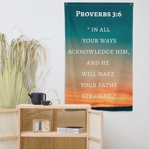 Large Proverbs 3:6 Bible Verse Fabric Banner, Church Prayer Large ...
