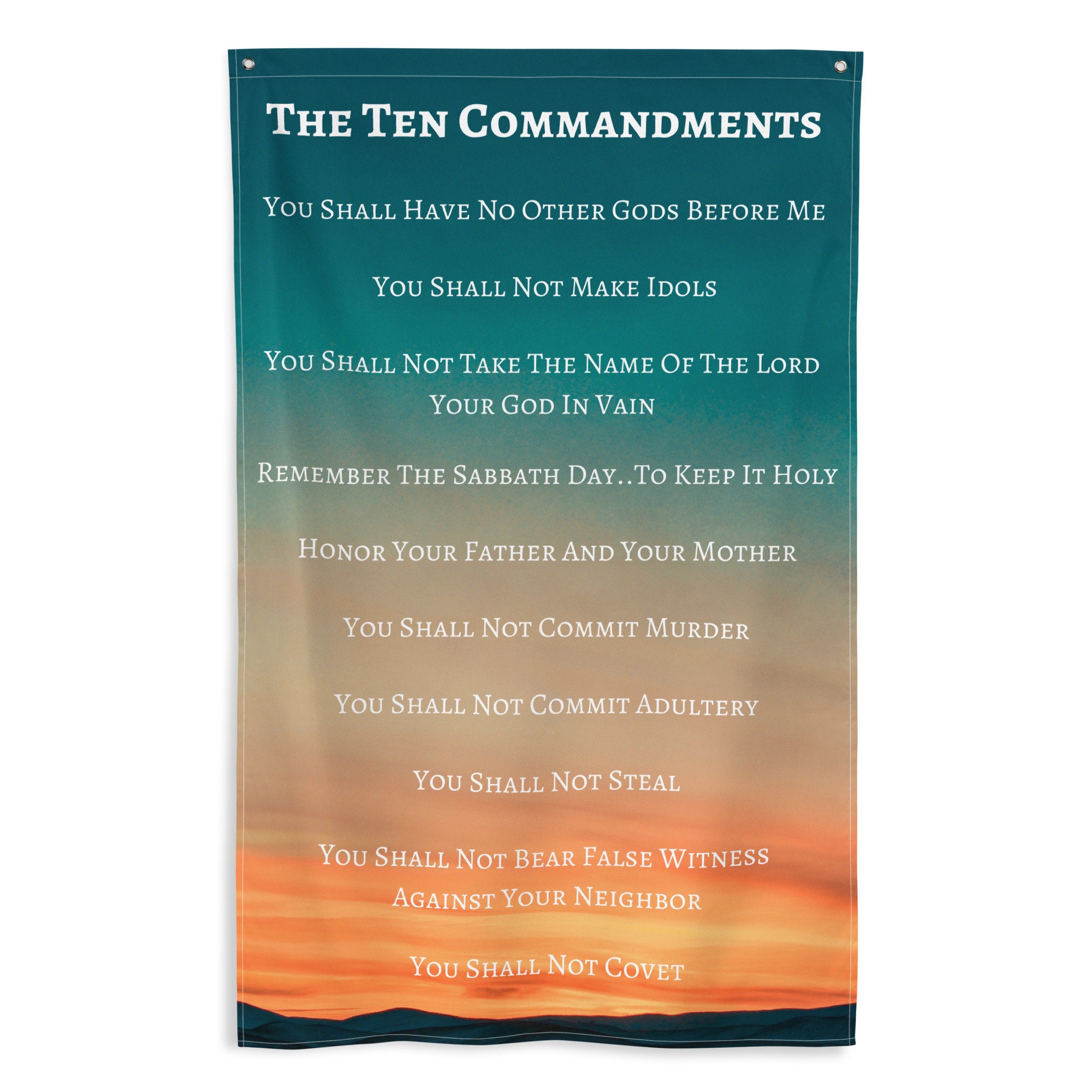 Large the Ten Commandments Vertical Hang Fabric Banner - Etsy UK