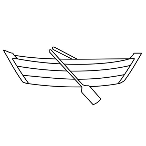 Row Boat Clip Art Black And White