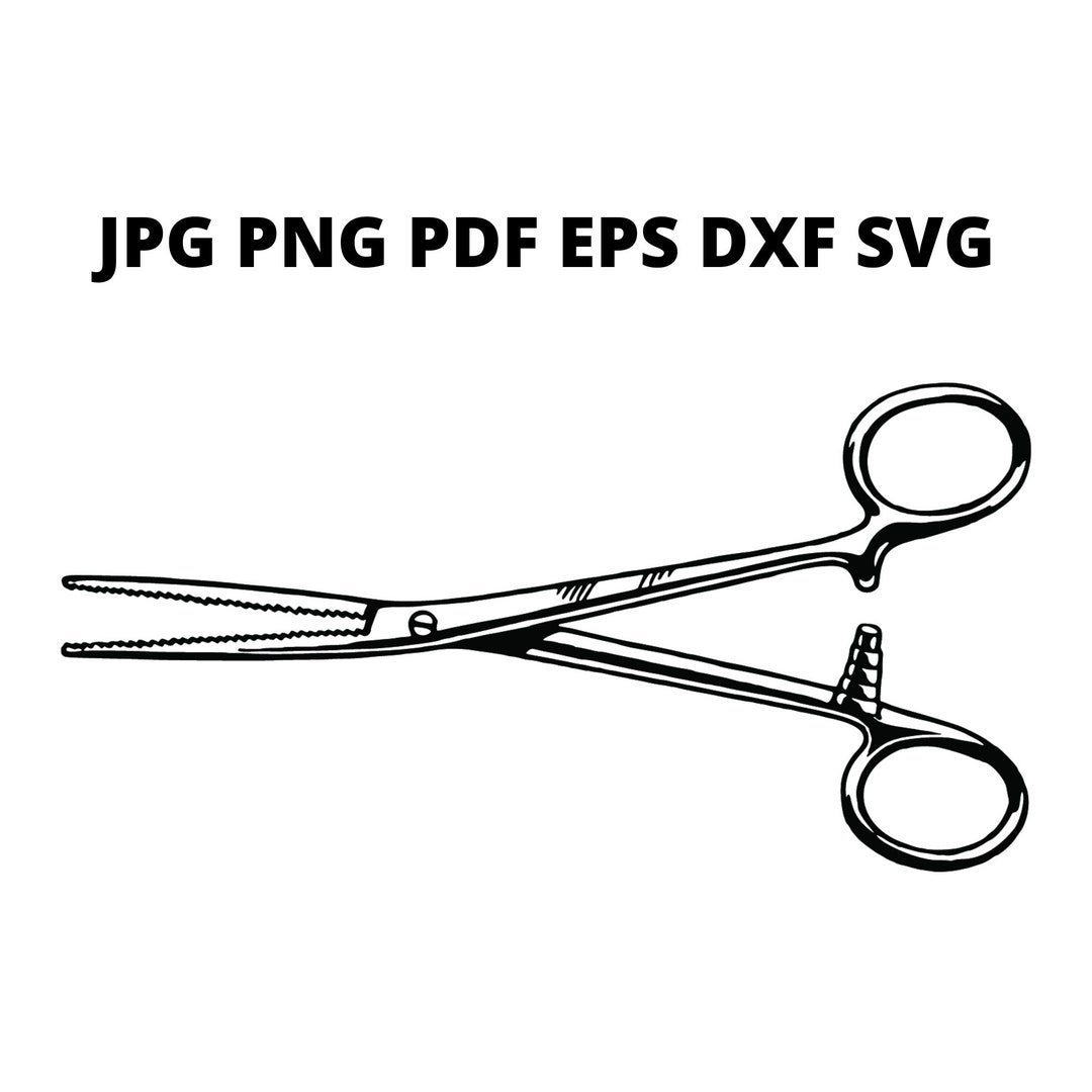 Surgical Forceps SVG Clipart, Medical Scissors Eps Png Dxf JPG, Surgeon ...