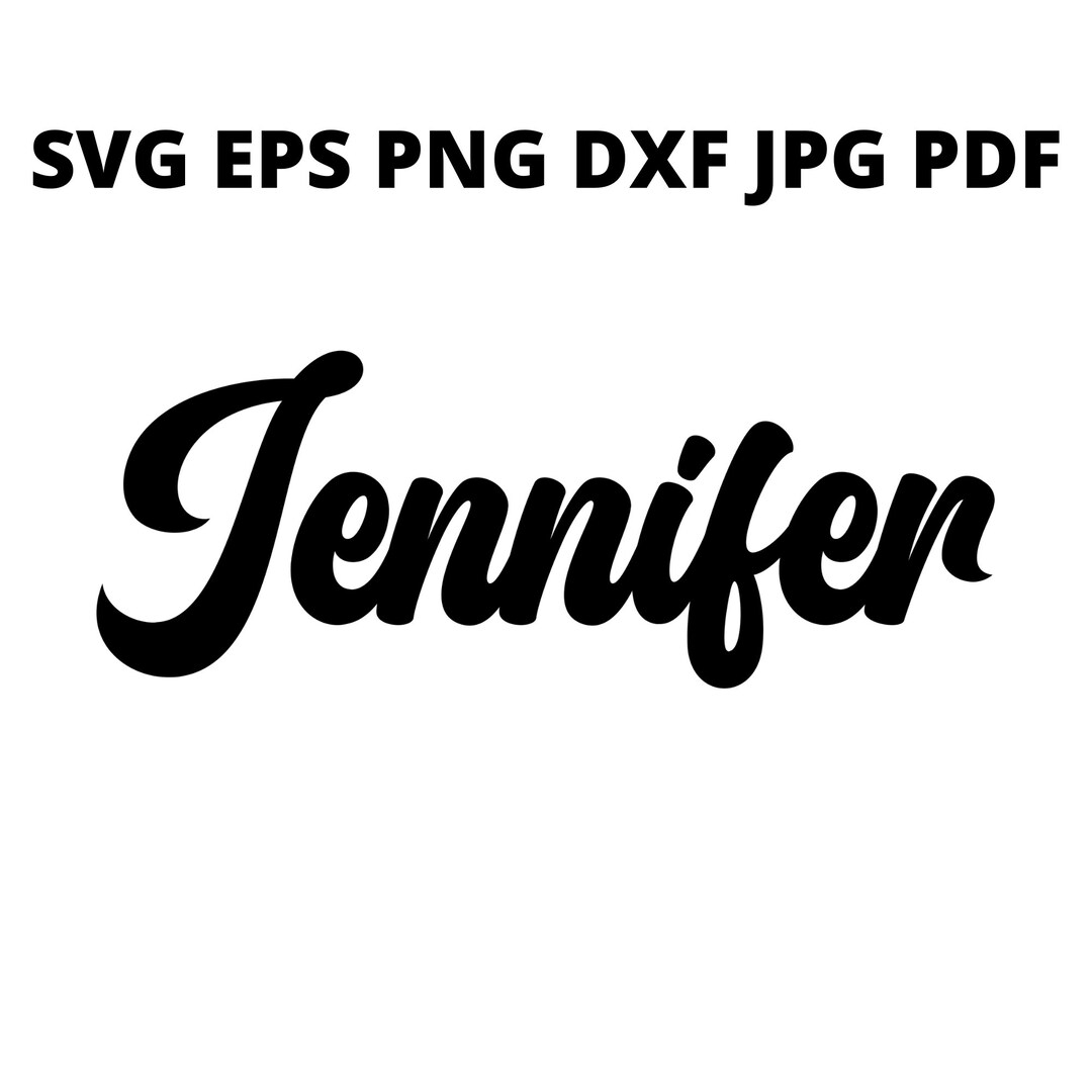 Black and White Jennifer SVG Clipart Wall Sign Jpg Digital - Etsy