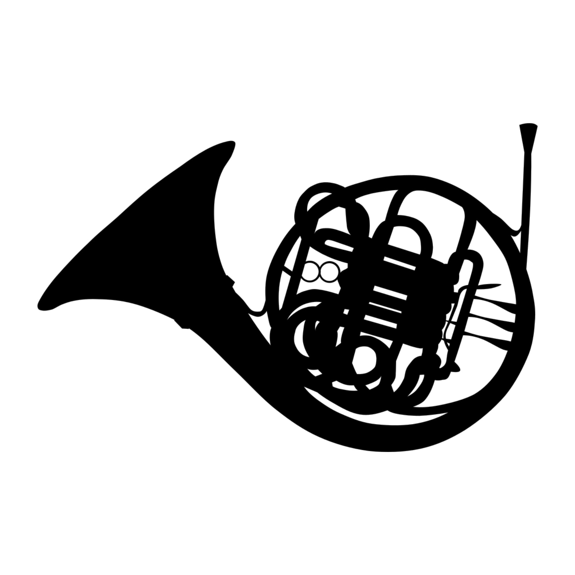 French Horn Vector Clip Art