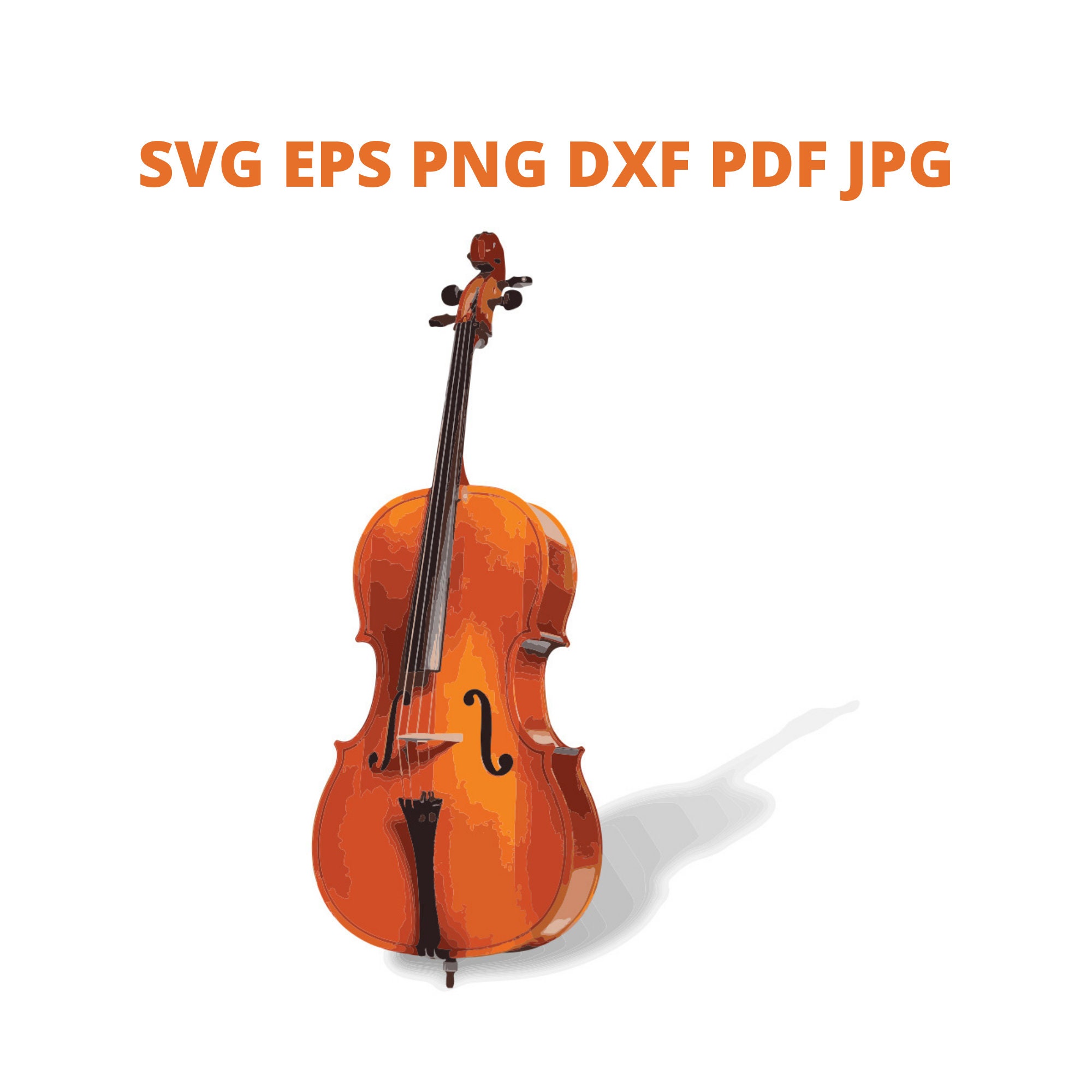 Cello SVG Clipart Brown Musical Instrument Image Digital - Etsy México