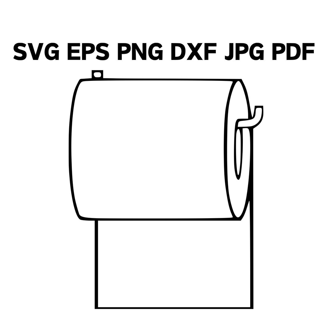 Black White Toilet Paper SVG Clipart, Toilet Roll Digital Download, WC ...