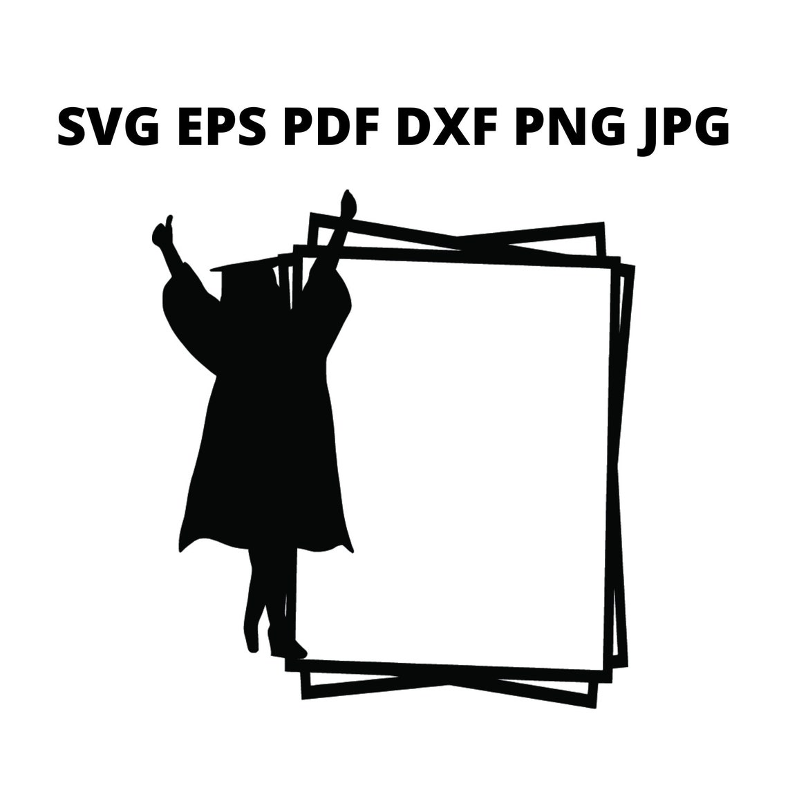 Black Graduation Frame SVG Clipart Class Photo JPG Digital - Etsy