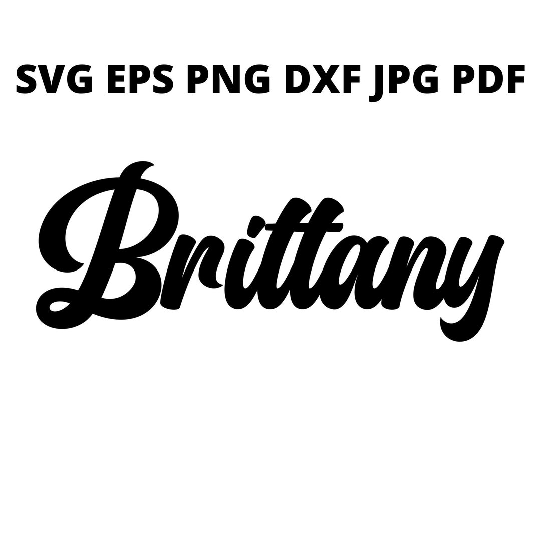Black and White Brittany SVG Clipart, Girl's Names Jpg Digital Download ...