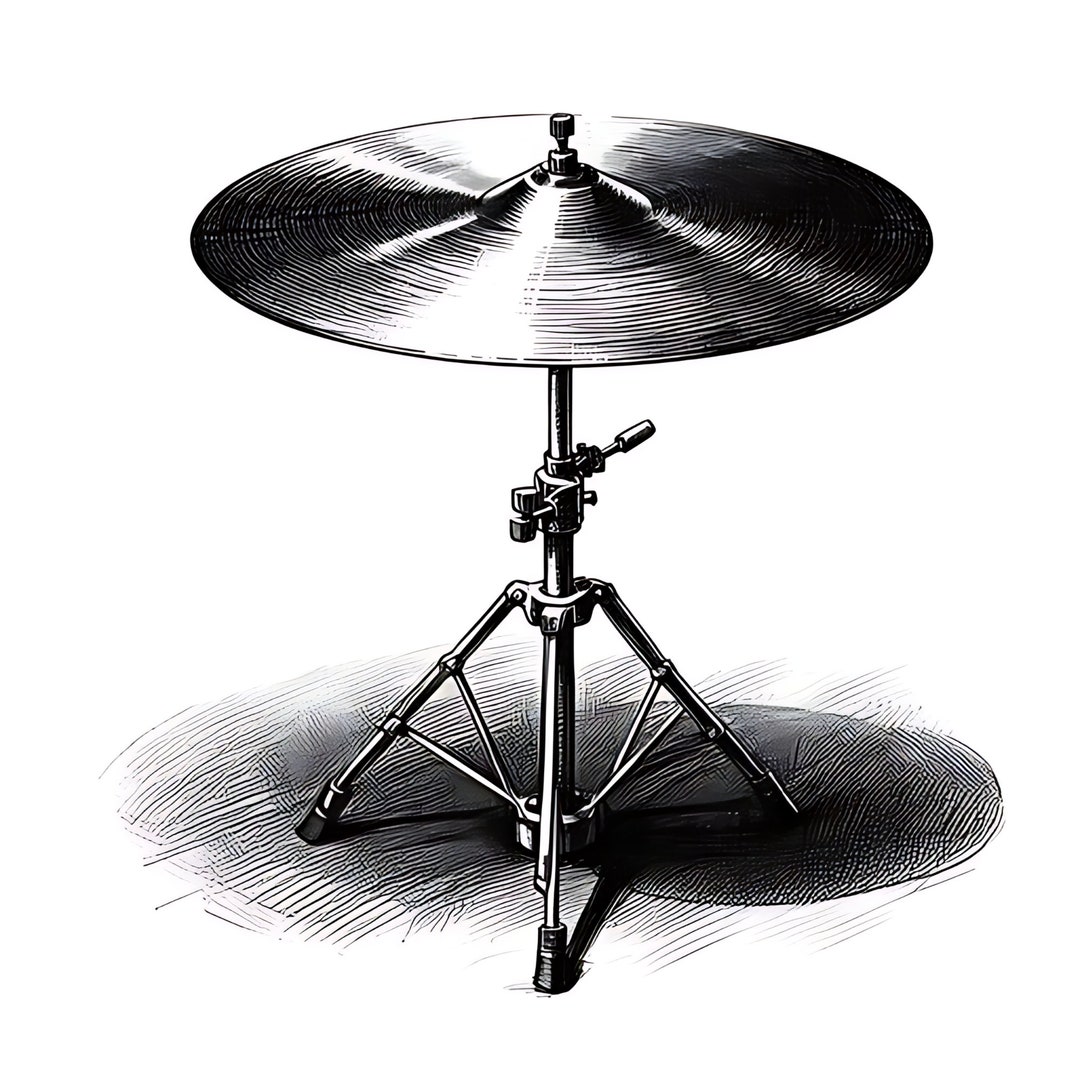 Black White Cymbal Sketch PNG Clipart, Musical Instrument Drawing PNG ...