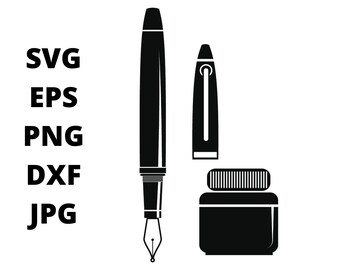 Fountain Pen Ink Bottle Svg - Etsy