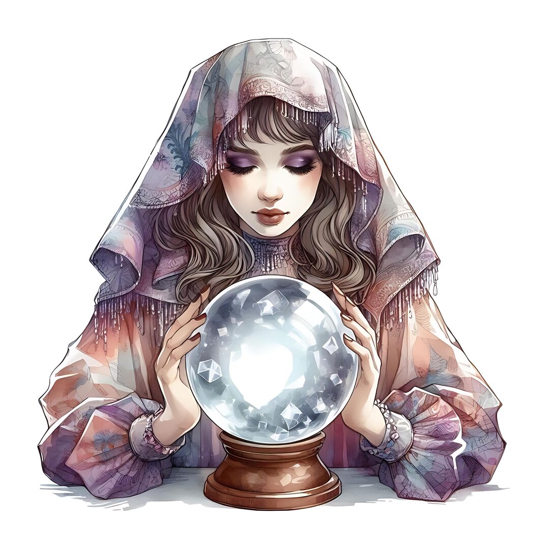 Gypsy Fortune Teller PNG Clipart, Beautiful Crystal Ball Lady Download ...