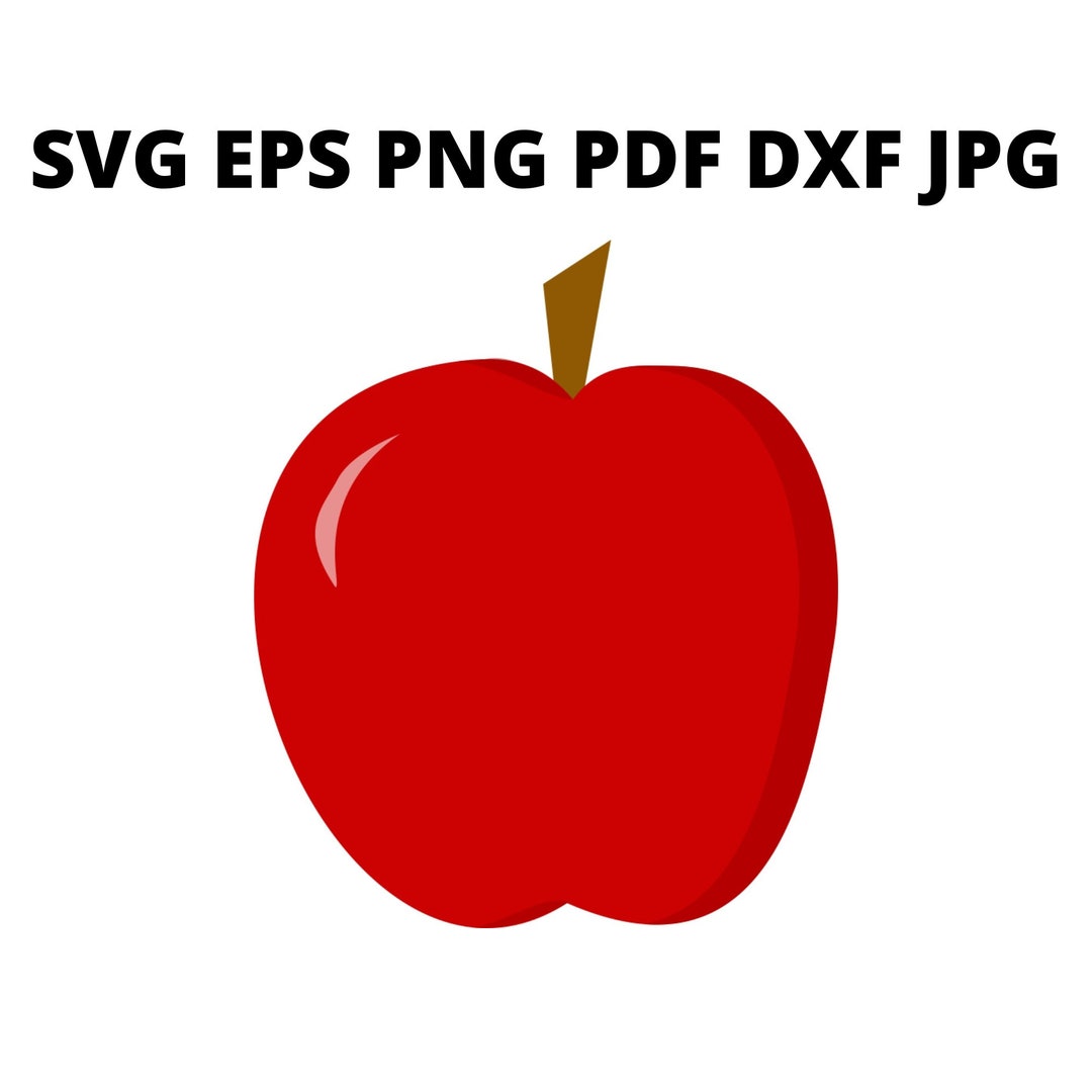 Red Apple Picture SVG Clipart, Colorful Fruit Image Digital Download ...