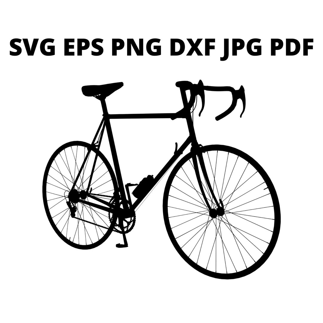 Black and White Bike SVG Clipart, Bicycle Silhouette Digital Download ...