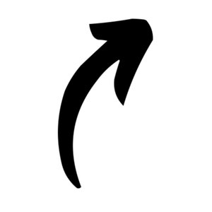 Black and White Solid Curved ARROW SVG Clipart, Click Here Digital ...