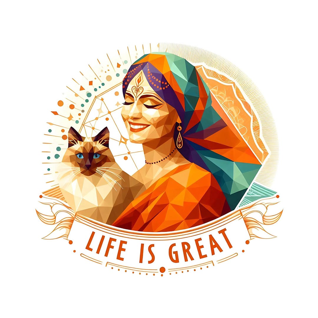 TRANSPARENT Life is Great PNG Clipart, Woman and Cat PNG Download ...
