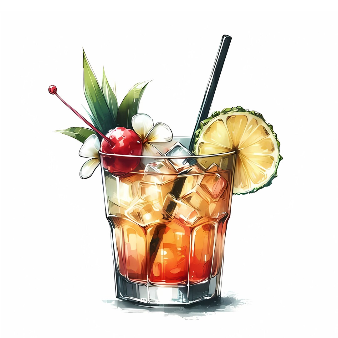 TRANSPARENT Mai Tai Cocktail Clipart, Tropical Alcoholic Drink PNG ...