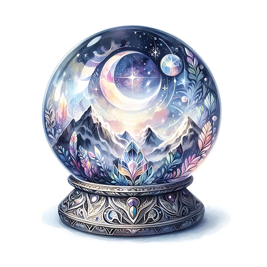 Beautiful Crystal Ball PNG Clipart, Glass Ball With Mountains Download ...