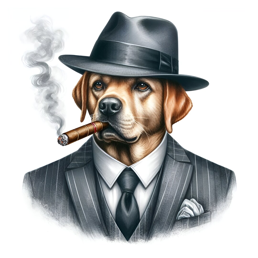 Gangster Labrador Retriever PNG Clipart, Dog Smoking Cigar PNG Download ...