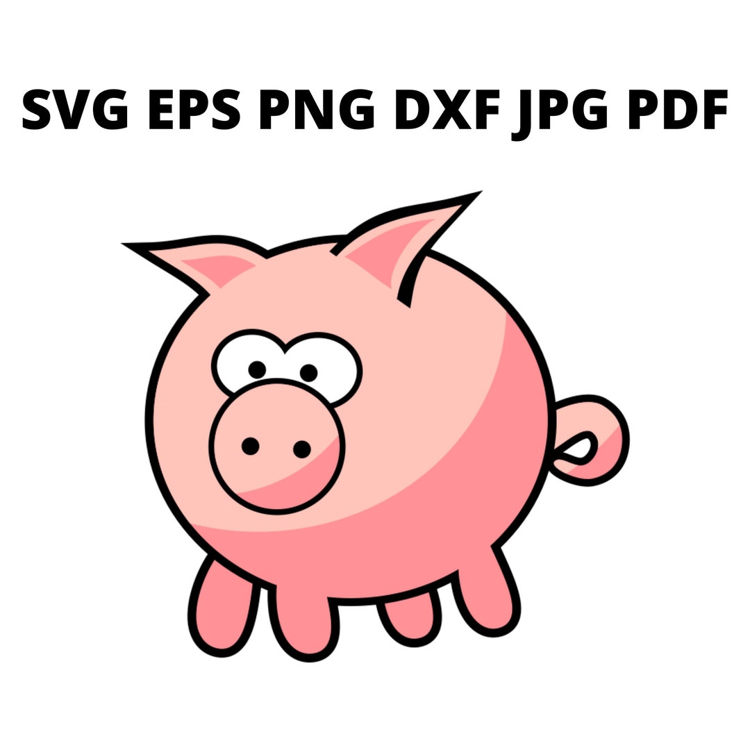 Cerdo de dibujos animados SVG Imágenes Prediseñadas, Descarga digital ...