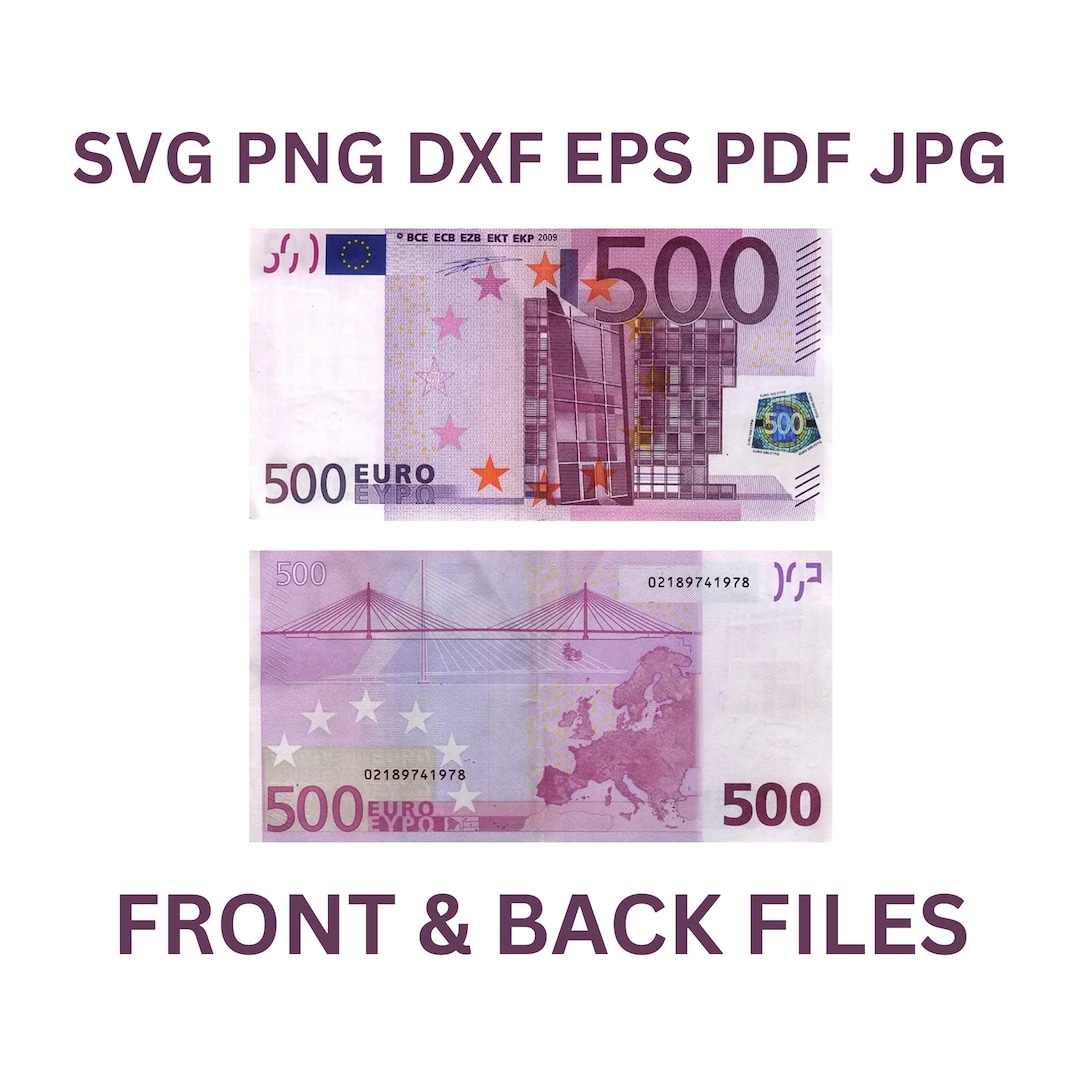 500 Euro Note FRONT & BACK SVG Clipart 500 Euros Cash Both - Etsy UK