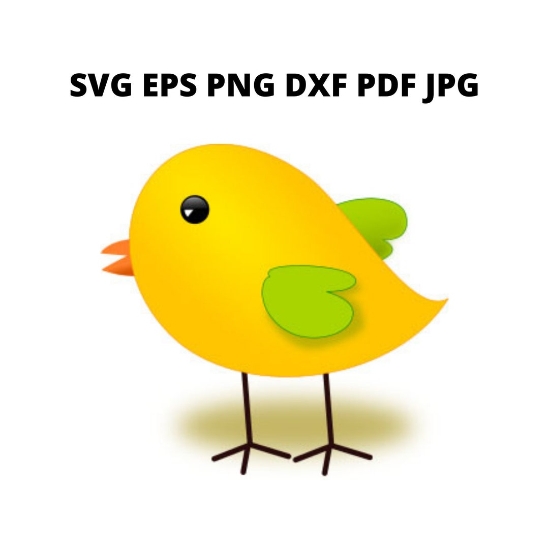 Yellow Easter Chick SVG Clipart, Cute Chicken Cartoon Image Digital ...
