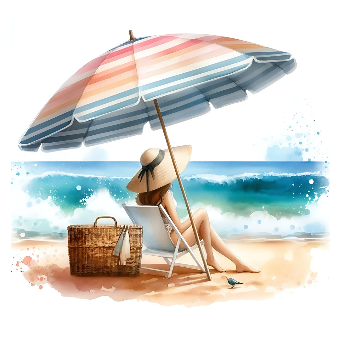 Women at the Beach PNG Clipart, Girl Sunbathing Download, Holiday Lover ...