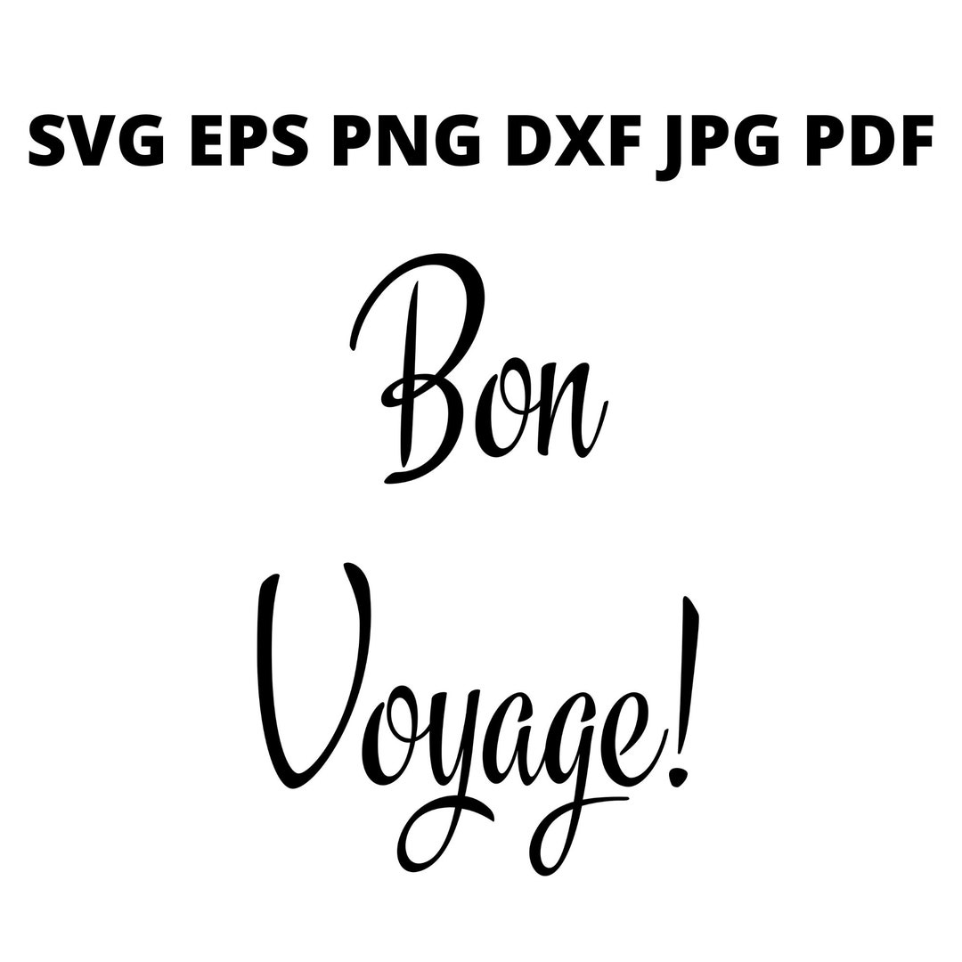 Bon Voyage SVG Clipart, French Travelling Quote Jpg Digital Download ...