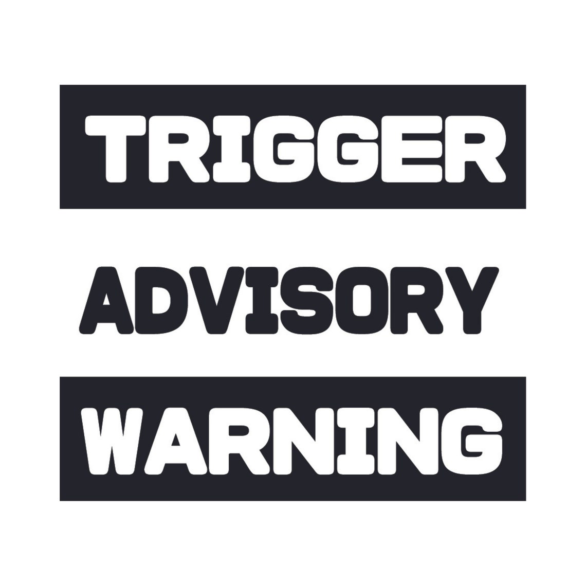 Black & White Trigger Warning SVG Clipart Jpg Digital - Etsy Finland