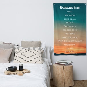Large Vertical Romans 8:28 Bible Psalm Banner Religious Quote - Etsy
