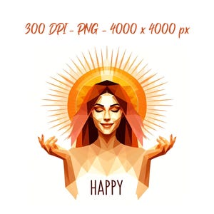 TRANSPARENT Happy Word PNG Clipart, Geometric Spiritual Woman PNG ...